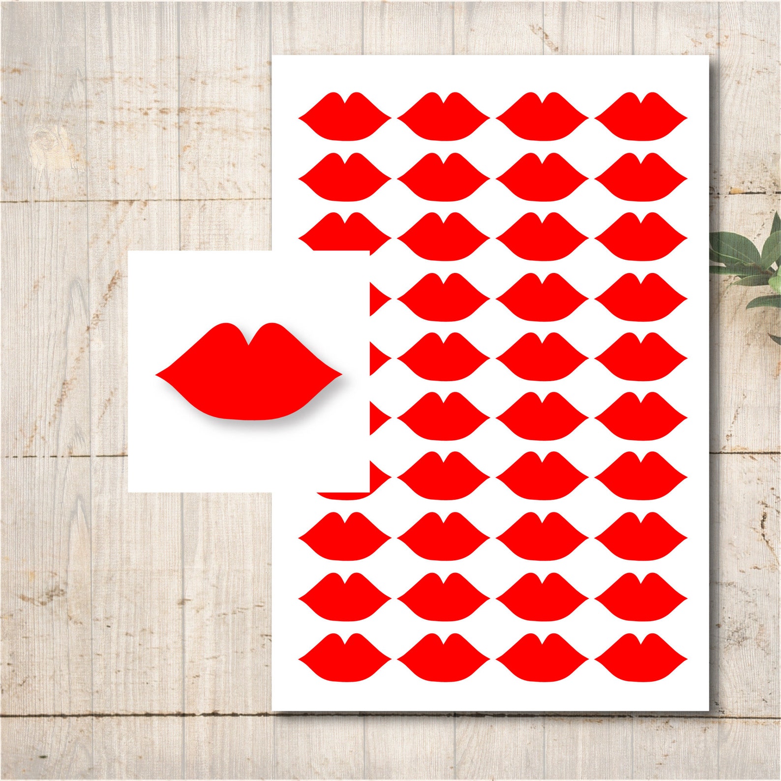 40 Lippen Sticker Aufkleber Farbauswahl | Etsy