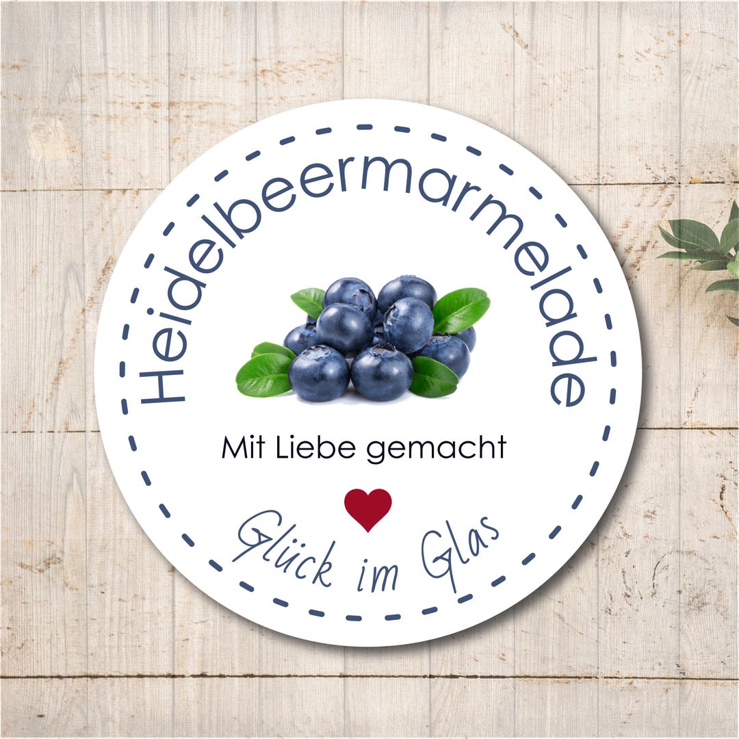 24 Heidelbeermarmelade Aufkleber Etiketten Sticker Marmelade - Etsy ...