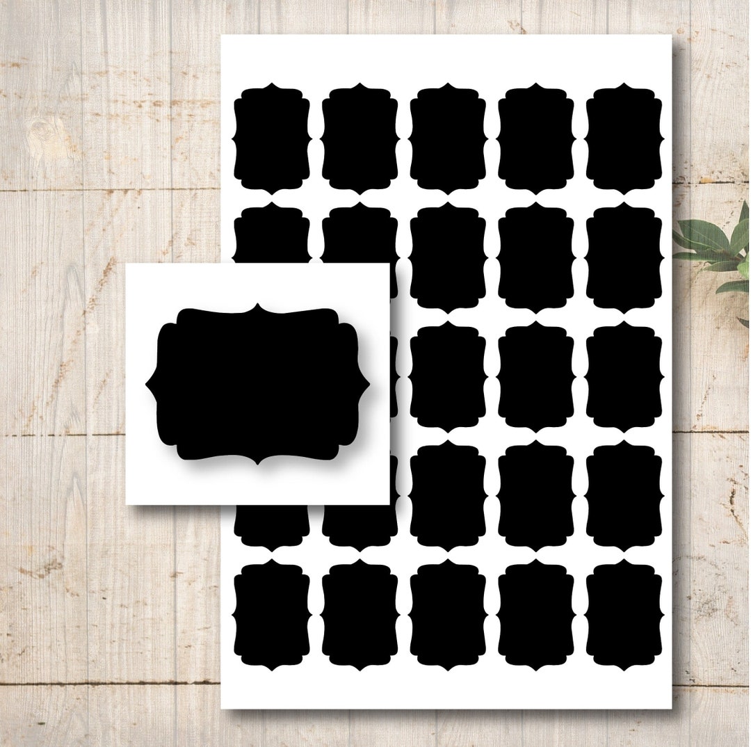 Panel Film Black Self-adhesive Label Sticker Sticker Labels 25 Pieces ...