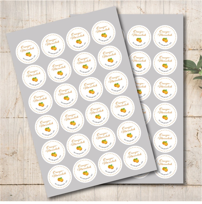 24 Aufkleber Etiketten Sticker Marmelade Orangenmarmelade | Etsy