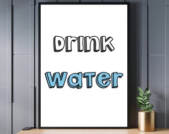 Office Poster Drink Water - Etsy