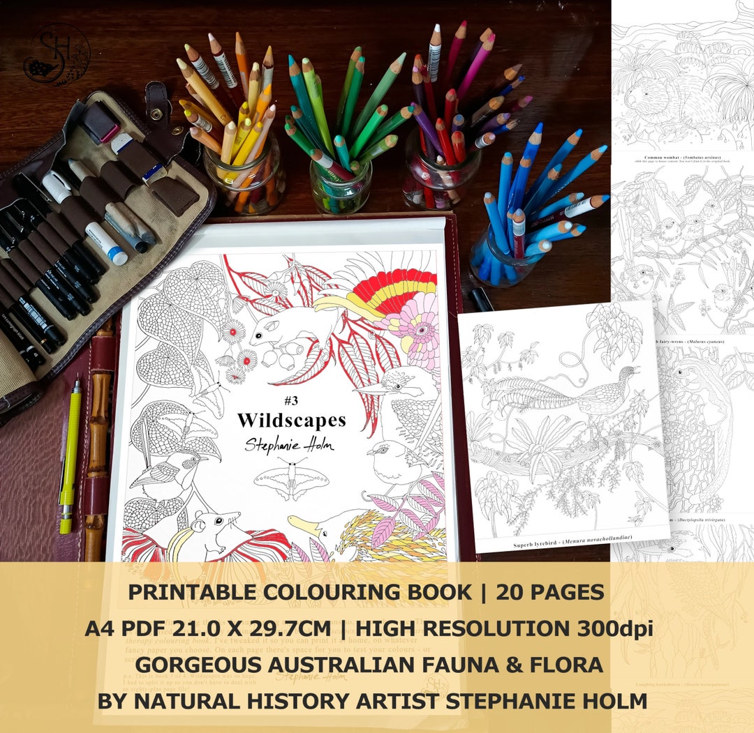 Wildscapes #3 Printable Animal Coloring Book - 20+ Detailed Australian ...