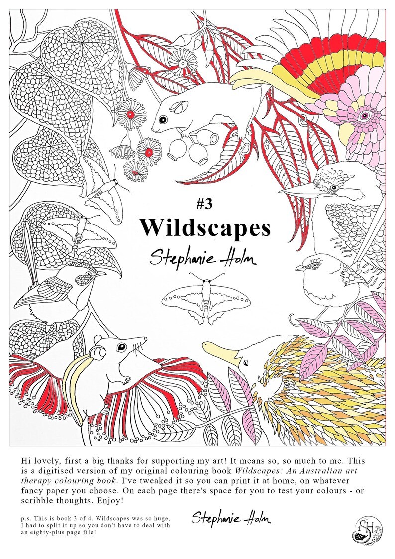 Wildscapes #3 Printable Animal Coloring Book - 20+ Detailed Australian ...