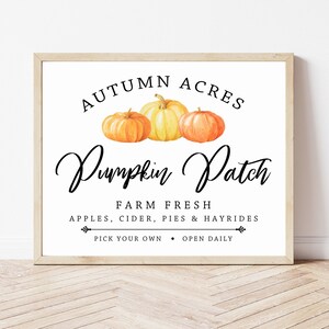 Pumpkin Patch Sign, Printable Fall Wall Art, Pumpkin Sign, Fall ...