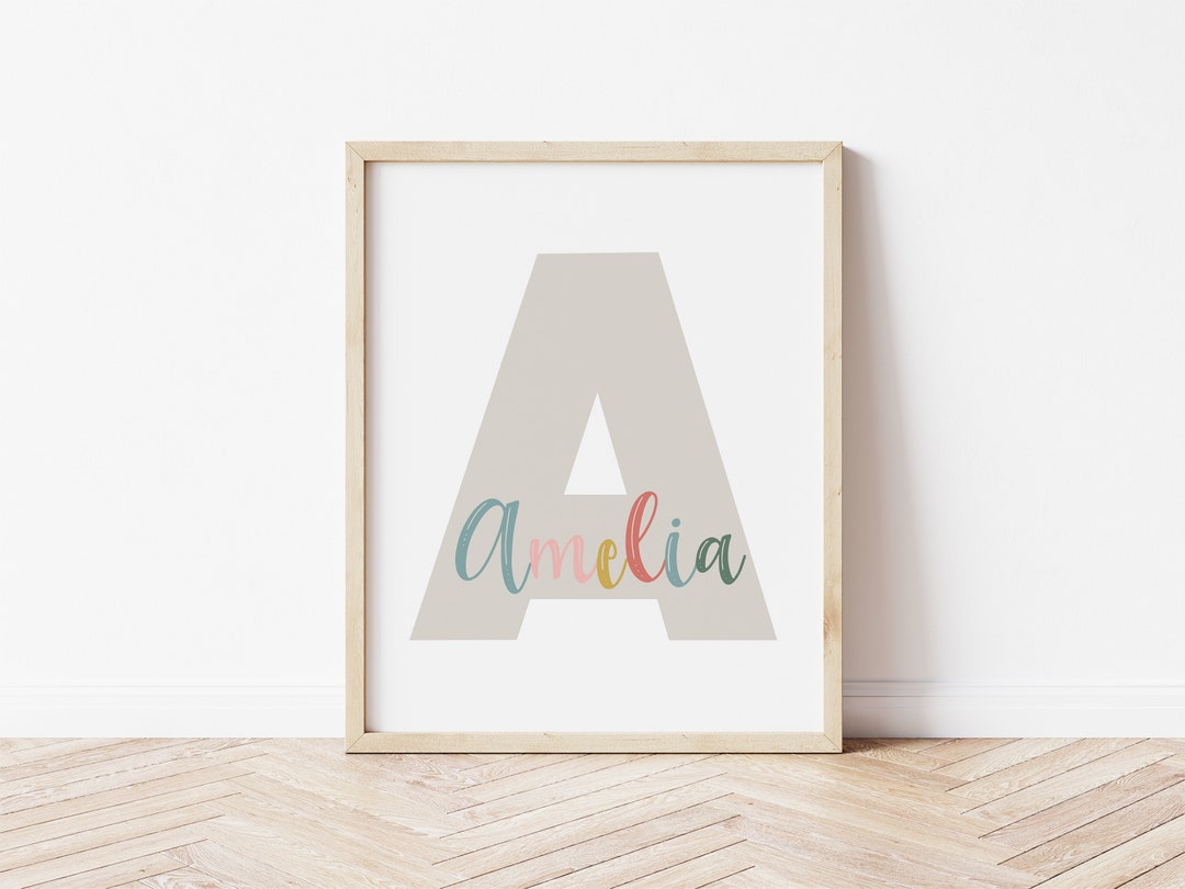 Printable Baby Name Sign, Custom Nursery Wall Art, Personalized Nursery ...