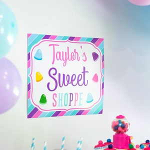 Sweet Shoppe Party Sign, Printable Editable Sweet Shoppe Sign, Candy ...