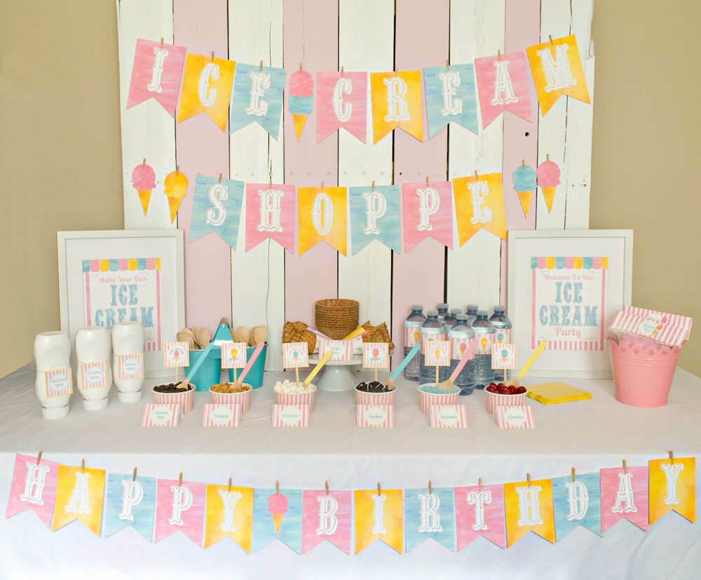 Ice Cream Party Printables Ice Cream Party Decorations Ice - Etsy Canada