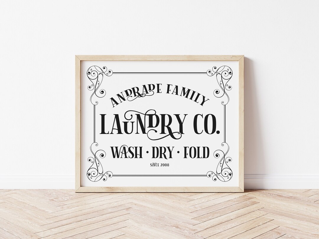 Personalized Laundry Room Sign, Printable Laundry Co Sign, Custom ...