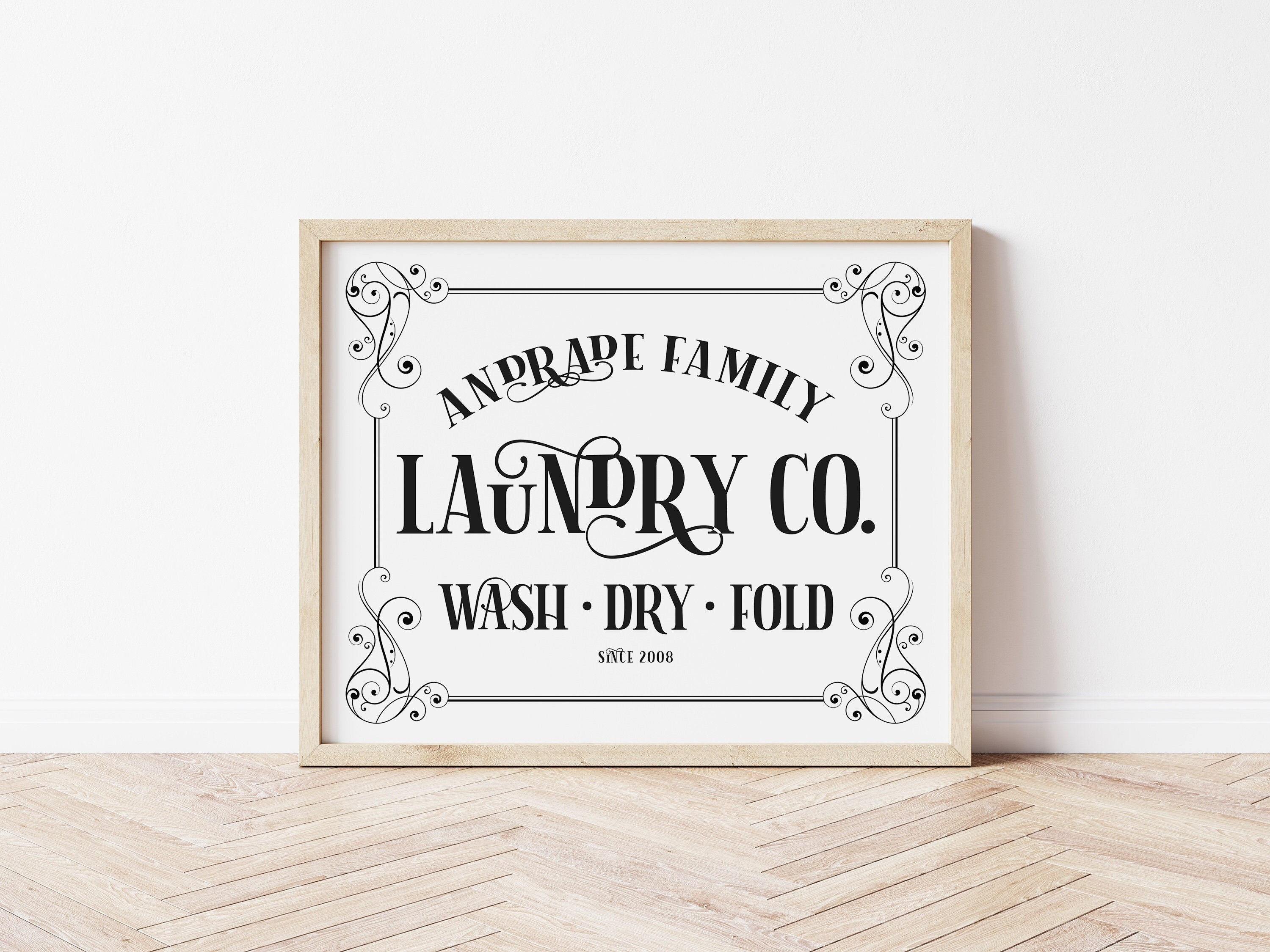 Personalized Laundry Room Sign, Printable Laundry Co Sign, Custom ...