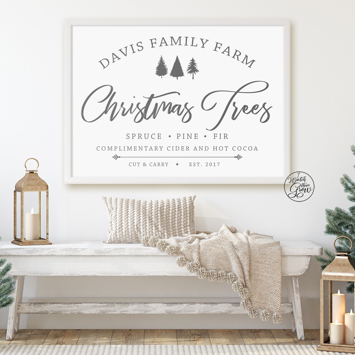 Personalized Christmas Tree Farm Sign Printable Christmas - Etsy