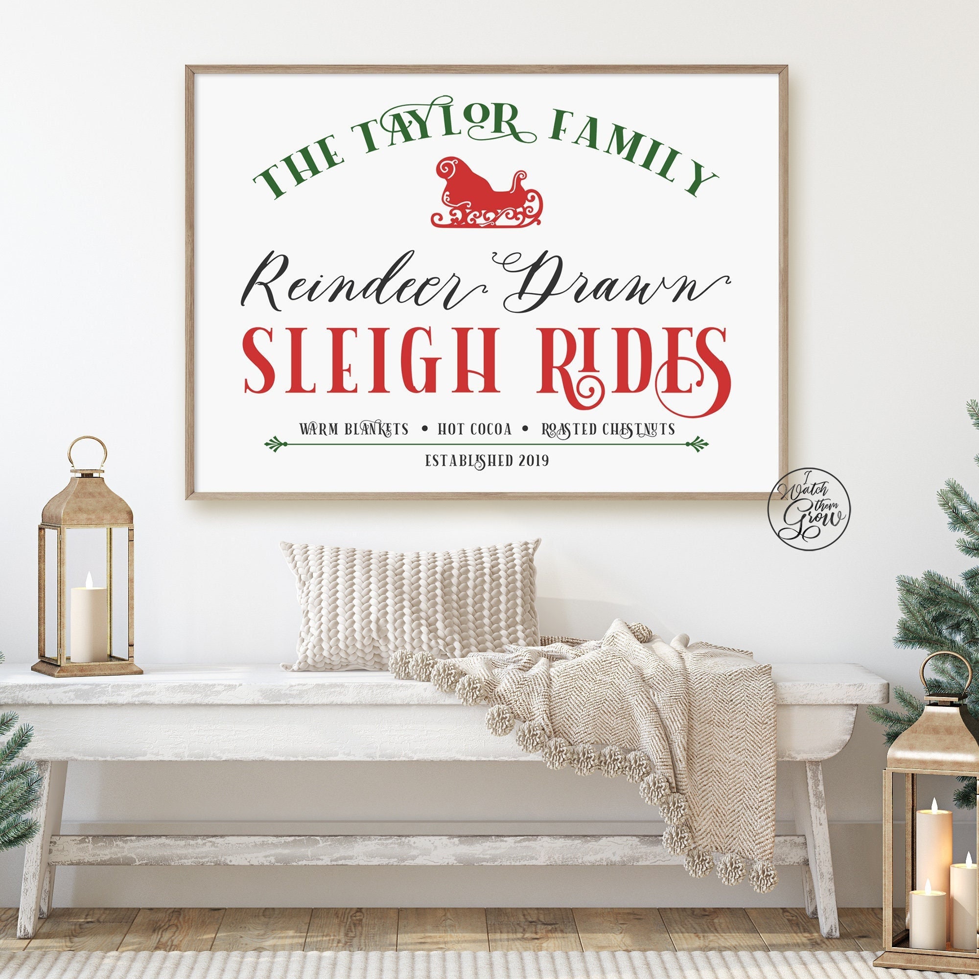 Personalized Sleigh Rides Sign Printable Custom Christmas - Etsy