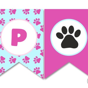 Let's Pawty Banner, Printable Puppy Party Banner, Puppy Birthday Decor ...