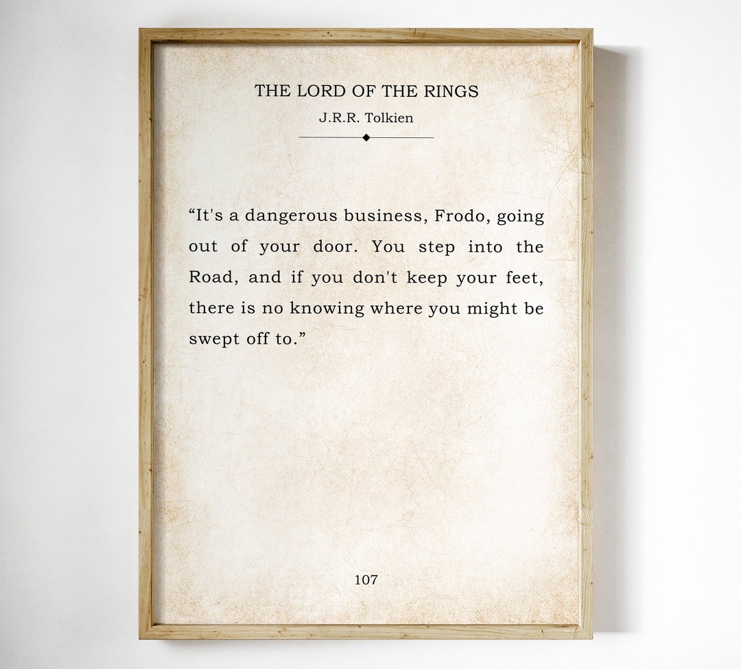 LOTR Book Page Sign, Printable Gift for Book Lover, Lotr Fan Gift ...