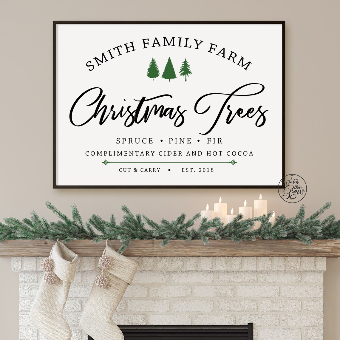 Personalized Christmas Tree Farm Sign Printable Christmas - Etsy