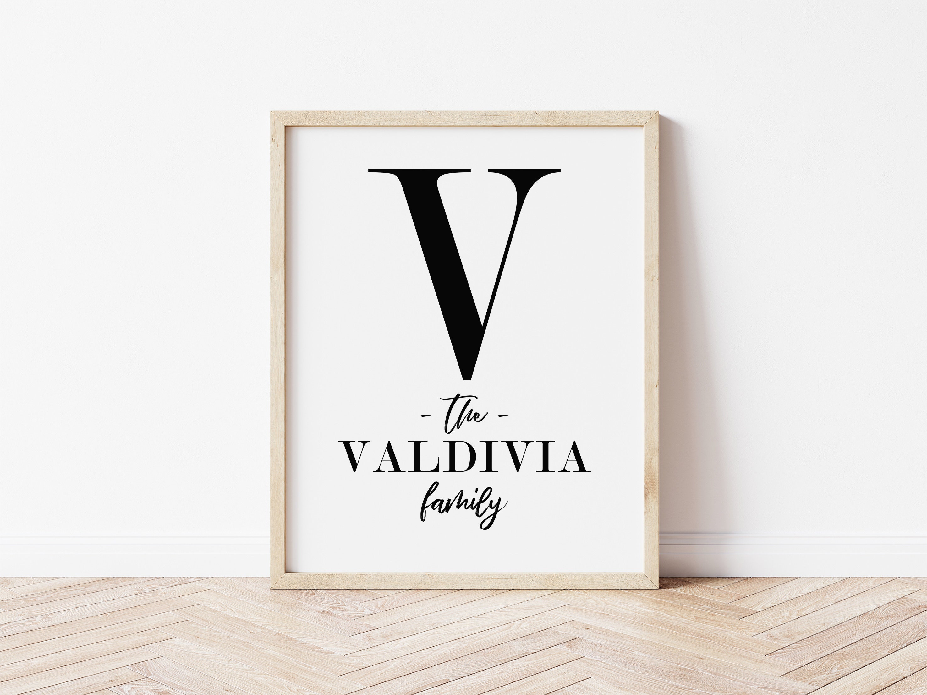 Personalized Family Name Sign, Printable Mothers Day Gift, Custom Wall ...