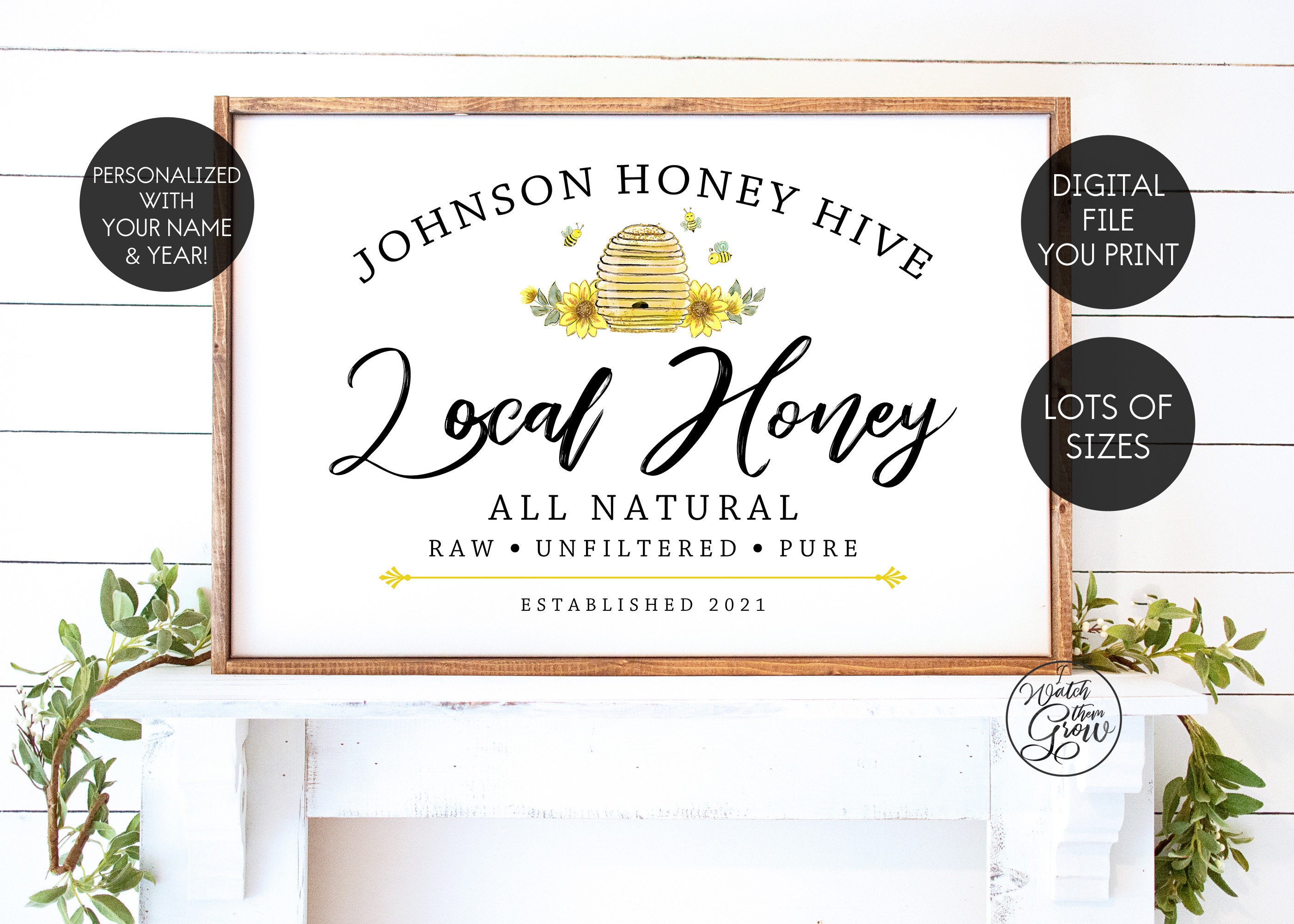 Local Honey Sign Personalized Printable Honey Sign Custom | Etsy Canada