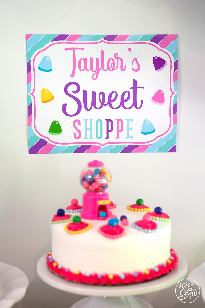 Sweet Shoppe Party Sign Printable Editable Sweet Shoppe Sign | Etsy
