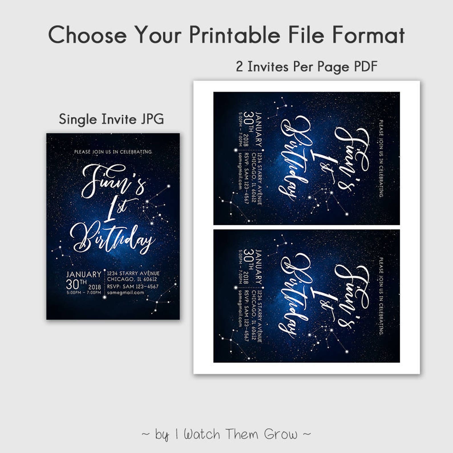 Star Invitation Constellation Invitation Under the Stars | Etsy