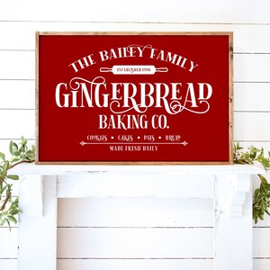 Personalized Gingerbread Bakery Sign, Printable Christmas Baking Sign ...
