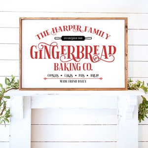 Personalized Gingerbread Bakery Sign, Printable Christmas Baking Sign ...