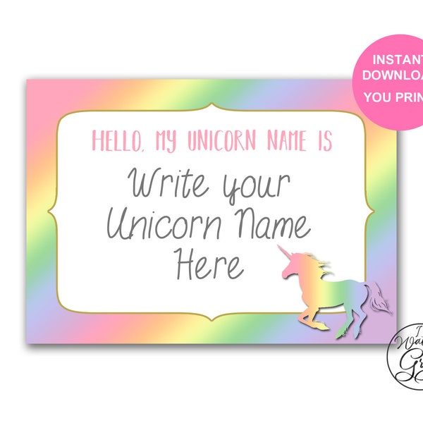 Unicorn Name Tags - Etsy