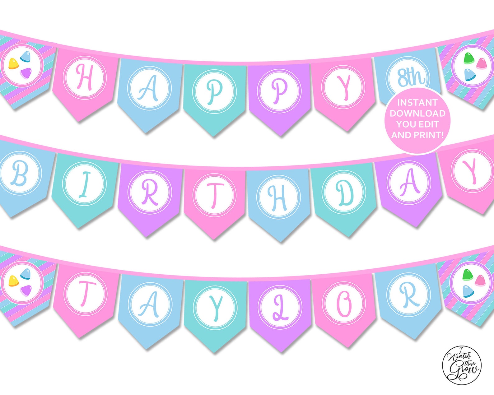 Sweet Shoppe Party Decorations, Printable Party Package, Candy Birthday ...