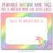 Rainbow Unicorn Name Tags, Printable Rainbow Unicorn Name Stickers ...