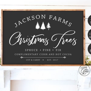 Personalized Christmas Tree Farm Sign Printable Christmas | Etsy
