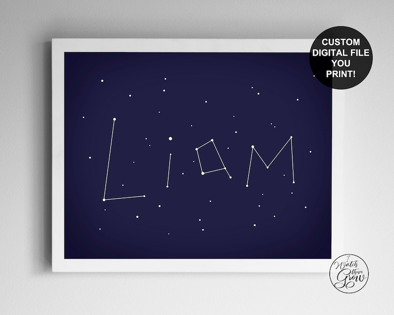 Custom Constellation Name Print, Printable Star Galaxy Art ...