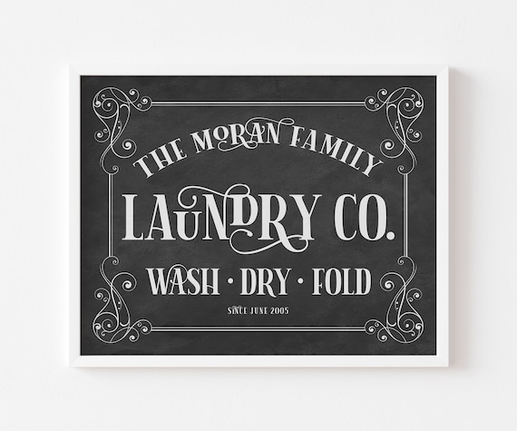 Personalized Laundry Room Sign, Printable Laundry Co Sign, Custom ...