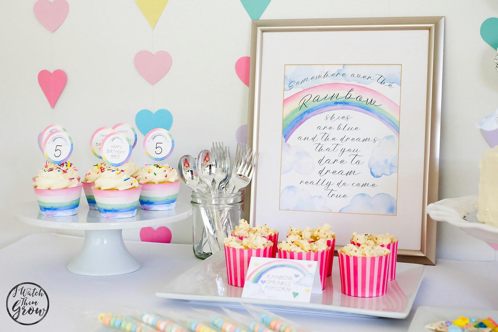 Pastel Rainbow Party Decorations, Printable Editable Rainbow Party ...