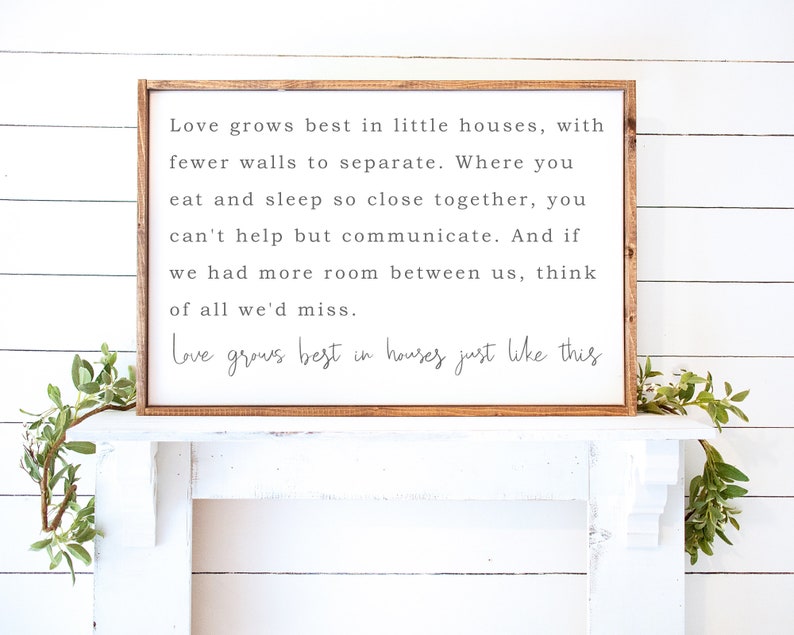 Love Grows Best in Little Houses Sign, Printable Farmhouse Wall Art ...