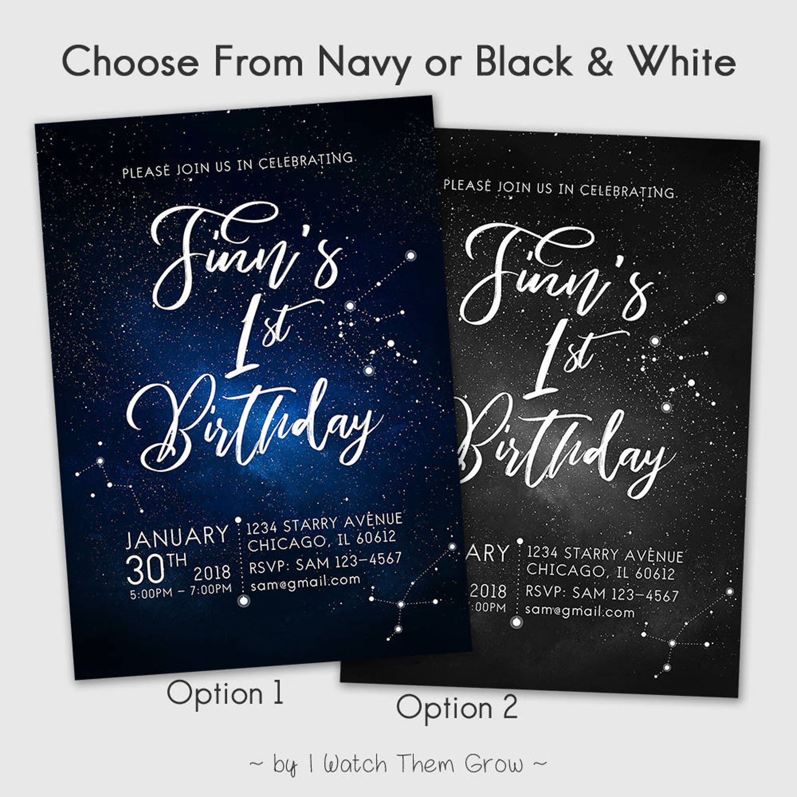 Star Invitation Constellation Invitation Under the Stars - Etsy