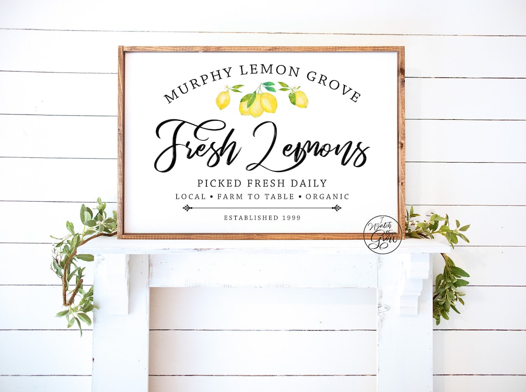 Personalized Fresh Lemons Sign Printable Lemon Art Custom - Etsy