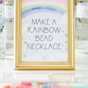 Pastel Rainbow Party Signs, Editable Printable Rainbow Party Activity ...