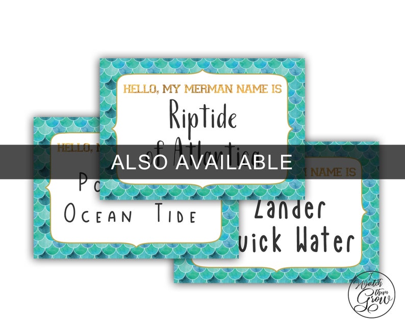 Merman Name Game Printable what is Your Merman | Etsy Canada