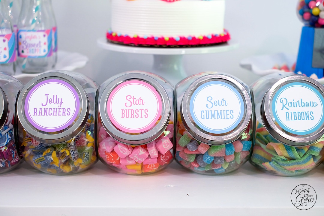 Candy Jar Labels, Sweet Shoppe Party Labels, Editable Printable Sweets ...