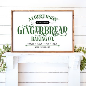 Personalized Gingerbread Bakery Sign, Printable Christmas Baking Sign ...