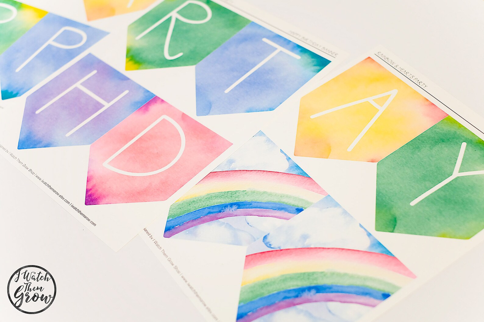 Pastel Rainbow Party Banner Fully Editable & Printable | Etsy