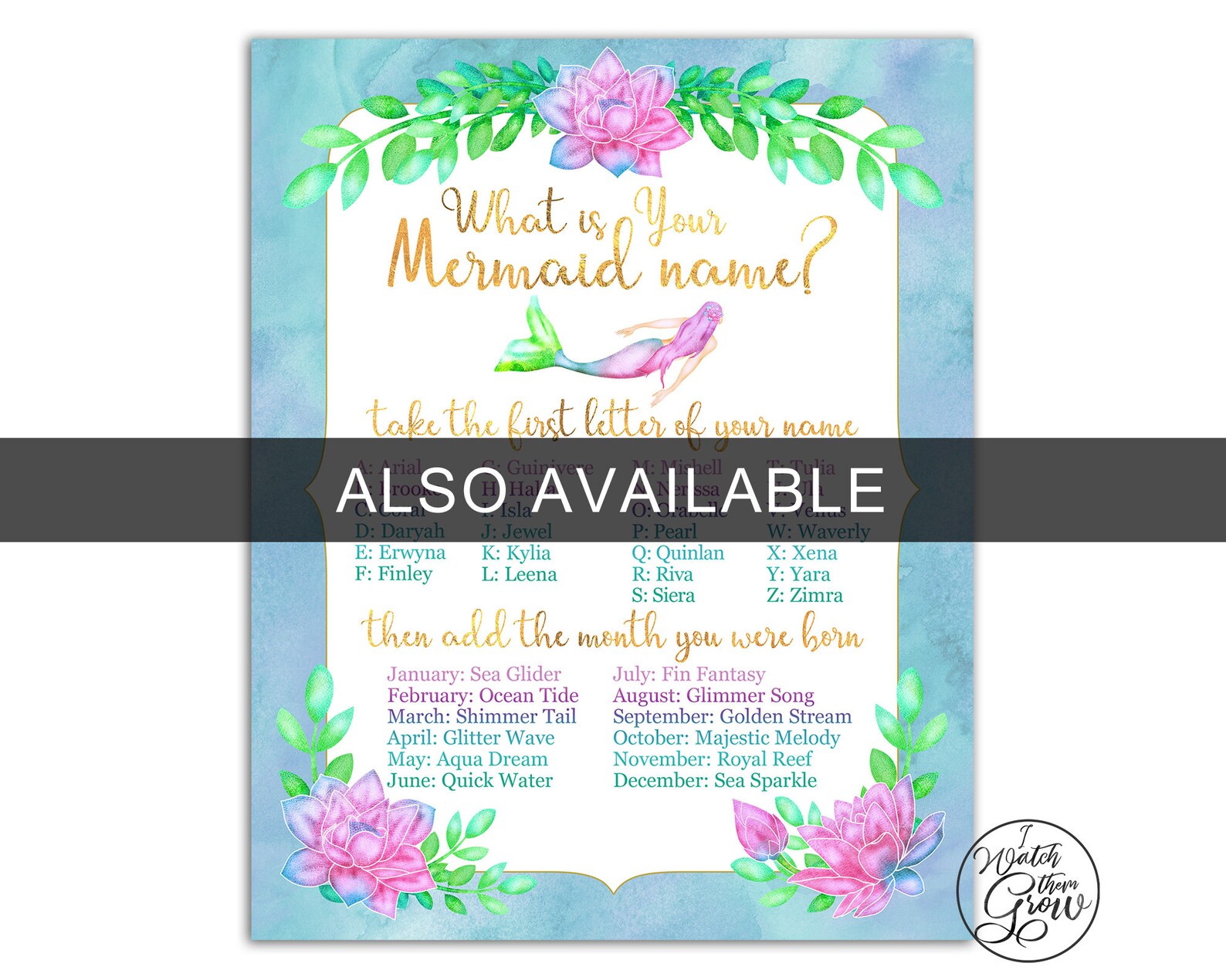 Merman Name Game Printable what is Your Merman | Etsy Canada