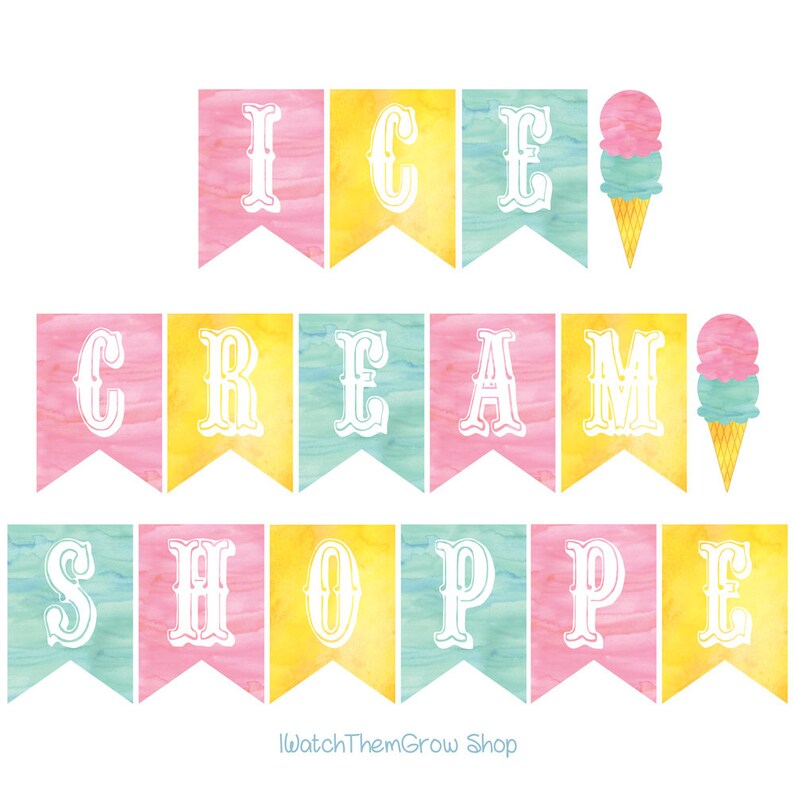 Ice Cream Party Printables Ice Cream Party Decorations Ice | Etsy