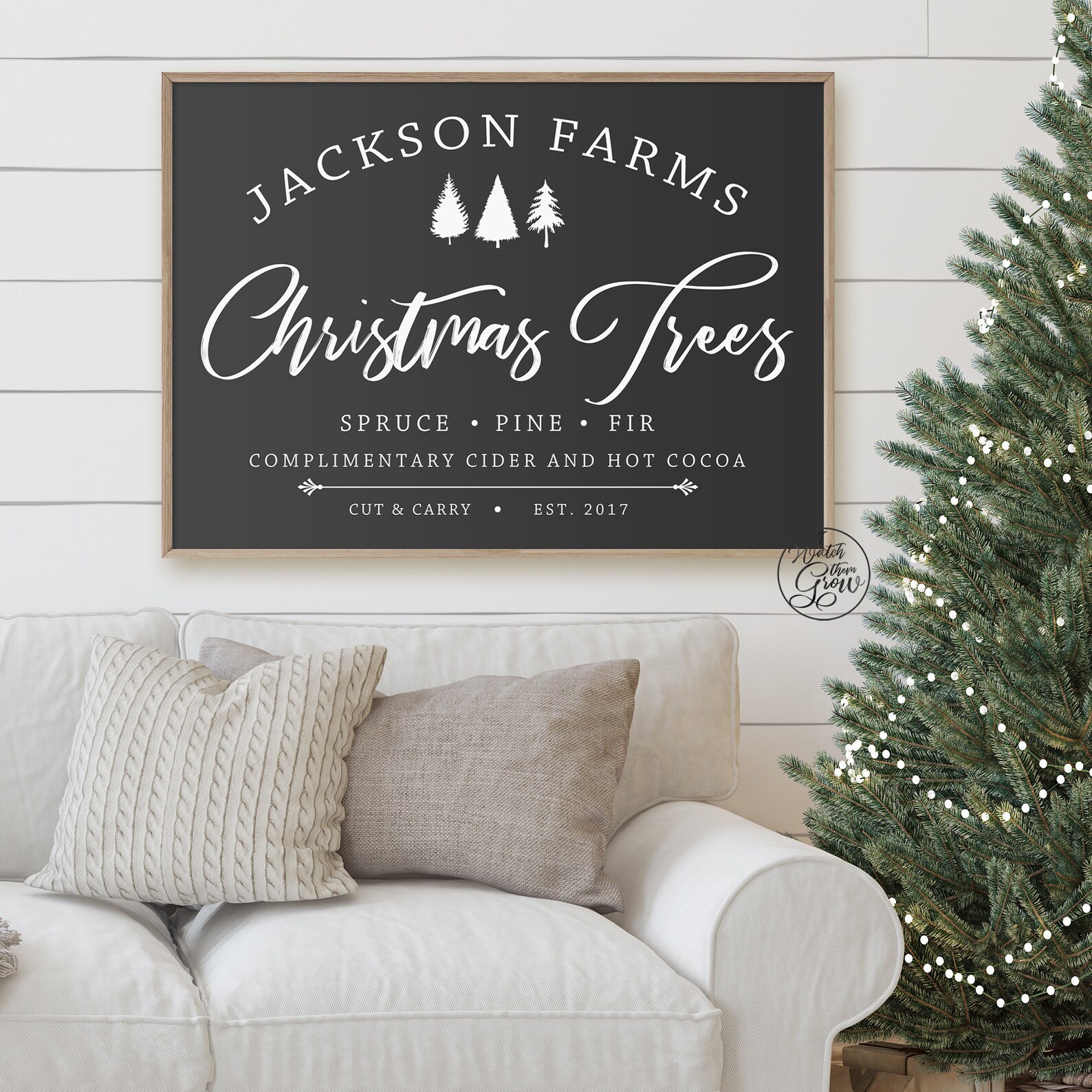 Personalized Christmas Tree Farm Sign Printable Christmas - Etsy