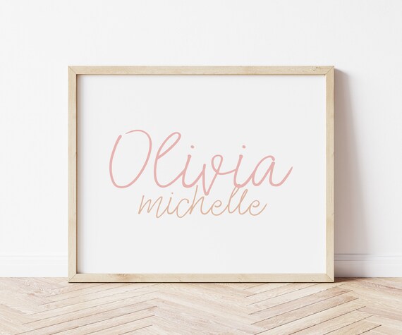 Baby Name Sign, Printable Nursery Decor, Personalized Nursery Art, Kids ...