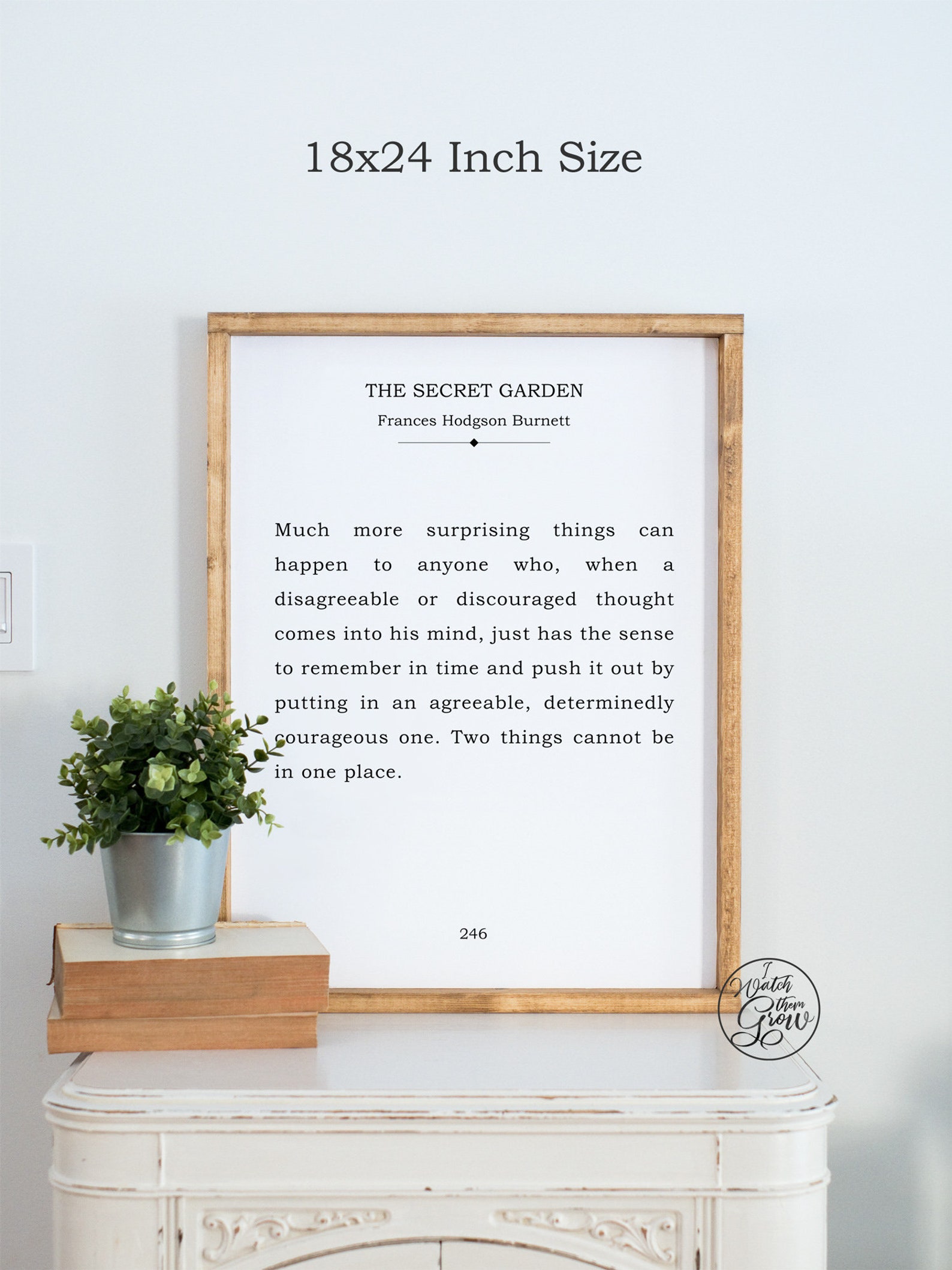 The Secret Garden Book Page Wall Art, Printable Frances Hodgson Burnett ...