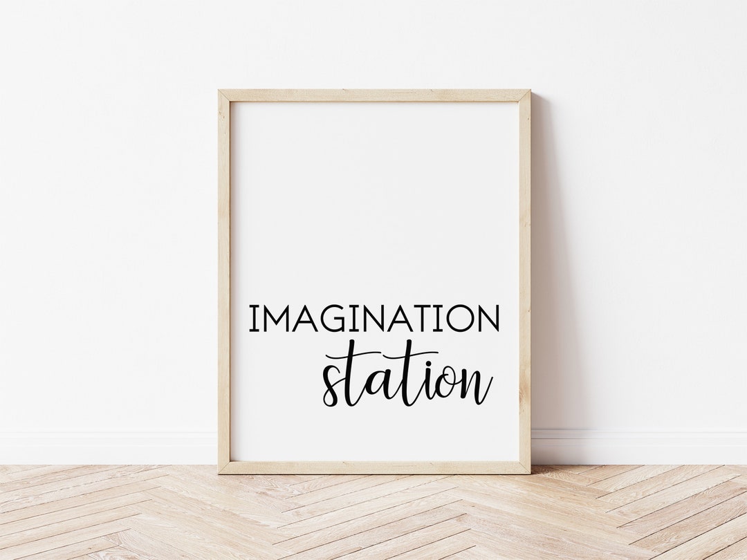 Playroom Wall Art, "imagination Station" Printable Modern Kid's Print ...