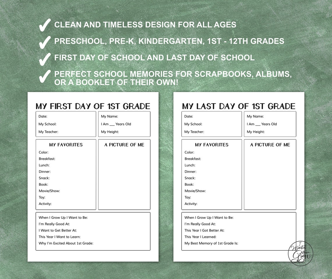 First Day of School Interview Last Day of School Printable - Etsy