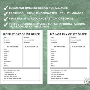 First Day of School Interview, Last Day of School Printable, Complete ...