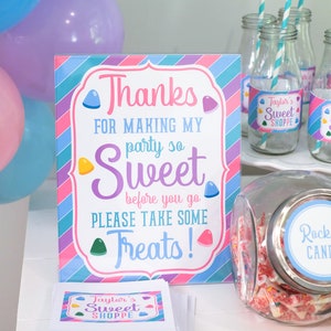 Sweet Treats Party Favor Sign, Printable Thank You Sign, Candy Buffet ...