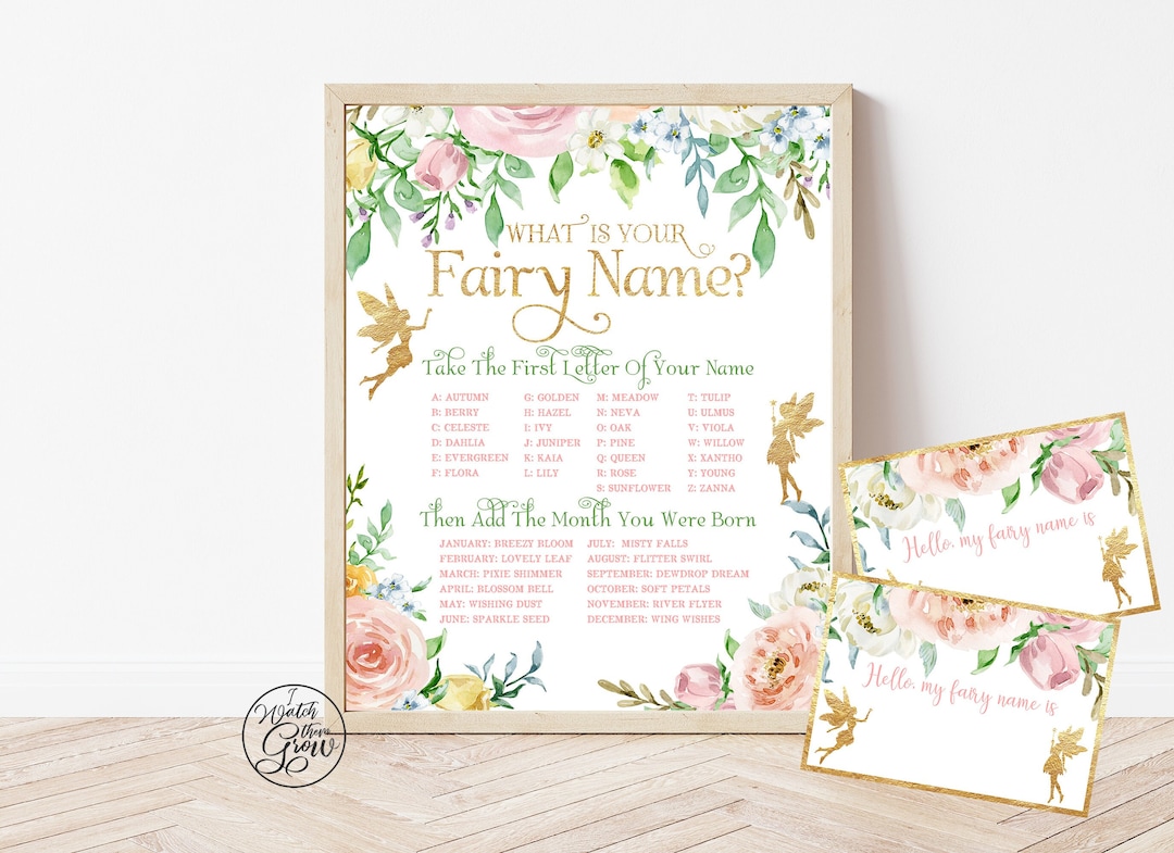 Fairy Name Game, Fairy Party Game, Printable "what is Your Fairy Name ...