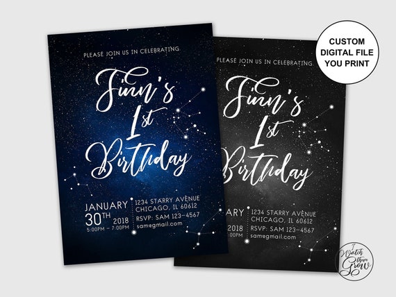 Star Invitation, Constellation Invitation, Under the Stars Invitation ...